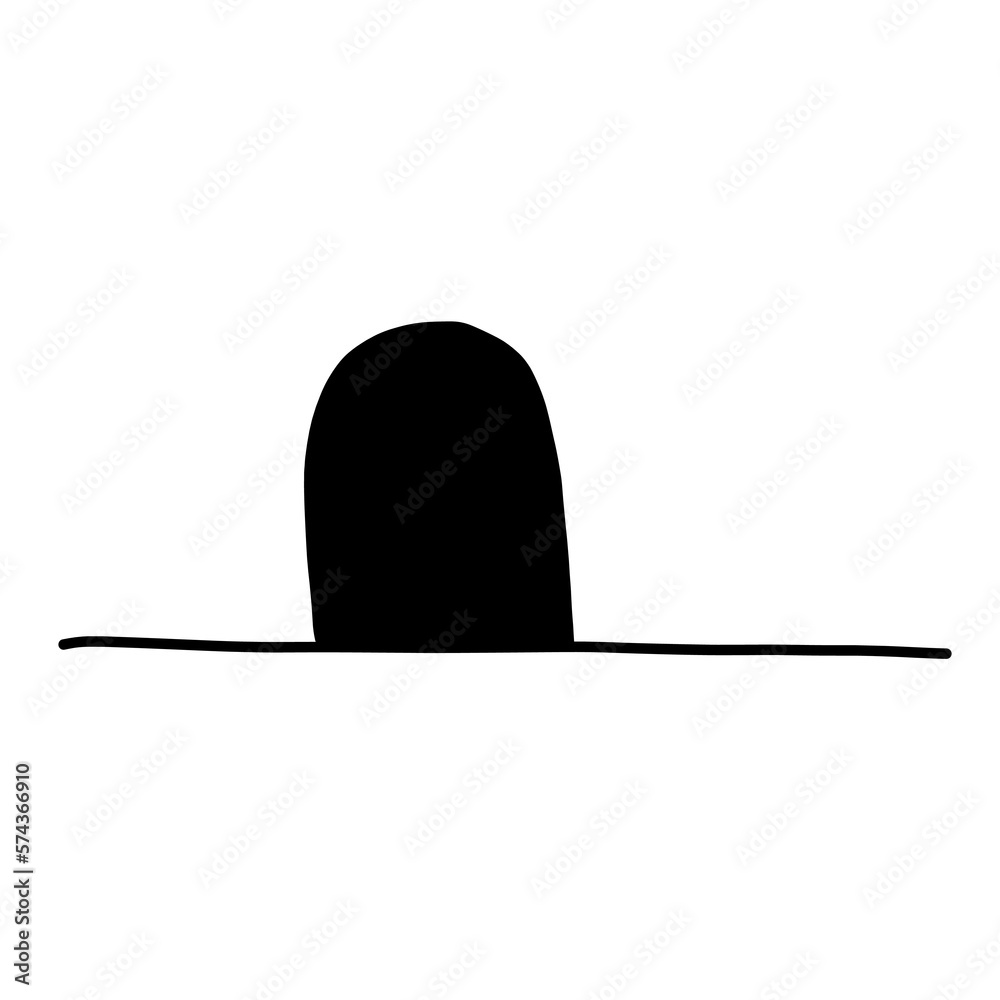 Wall with mouse hole in hand drawn outline doodle style. Vector ...