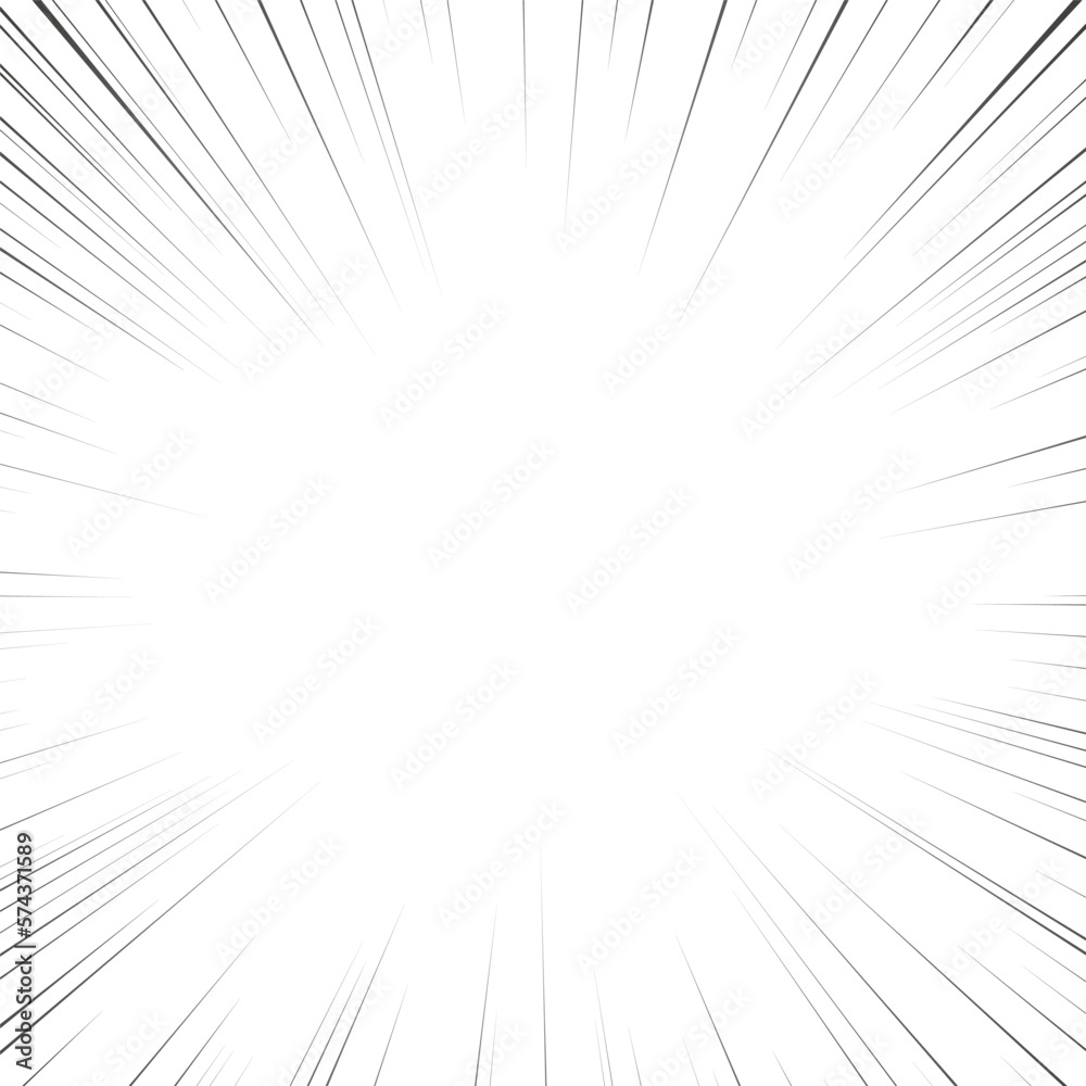 Manga force and speed lines for comic effect. Motion and action focus ...