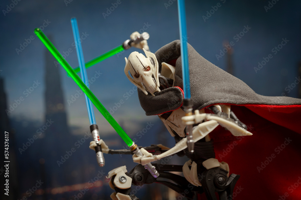 NEW YORK USA, MAY 29 2019: Recreation of a scene from Star Wars The ...