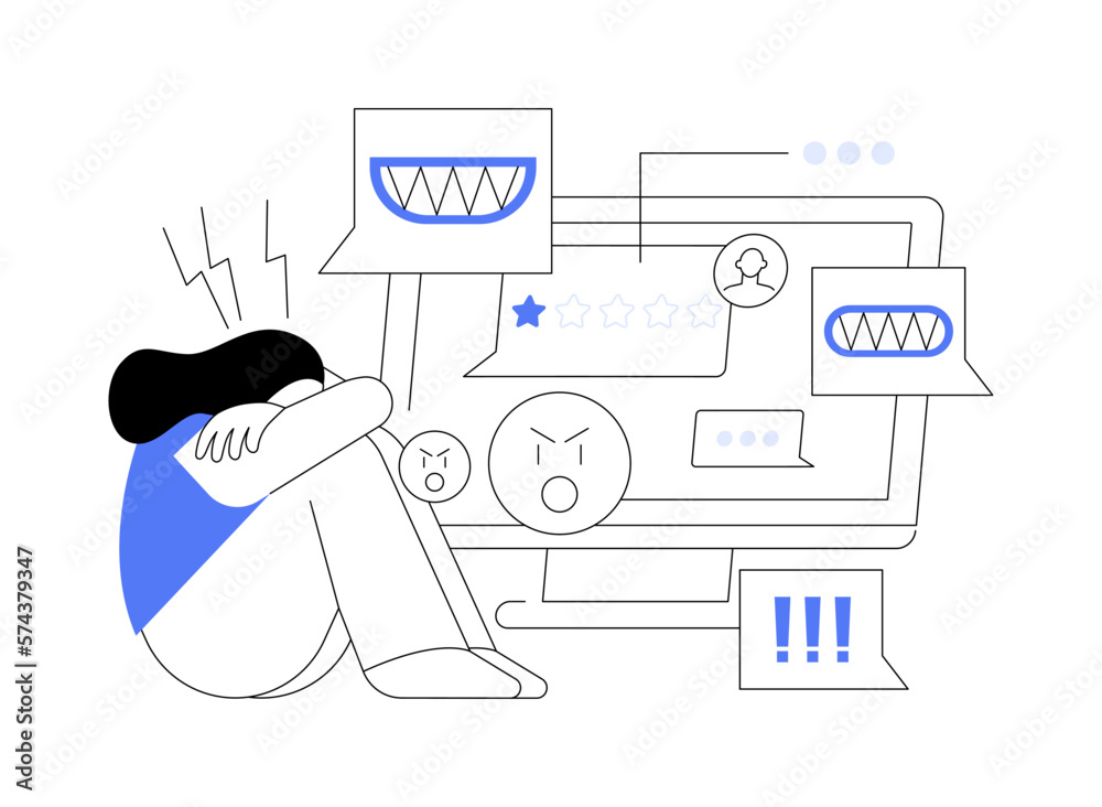 Cyberbullying abstract concept vector illustration. Stock Vector ...