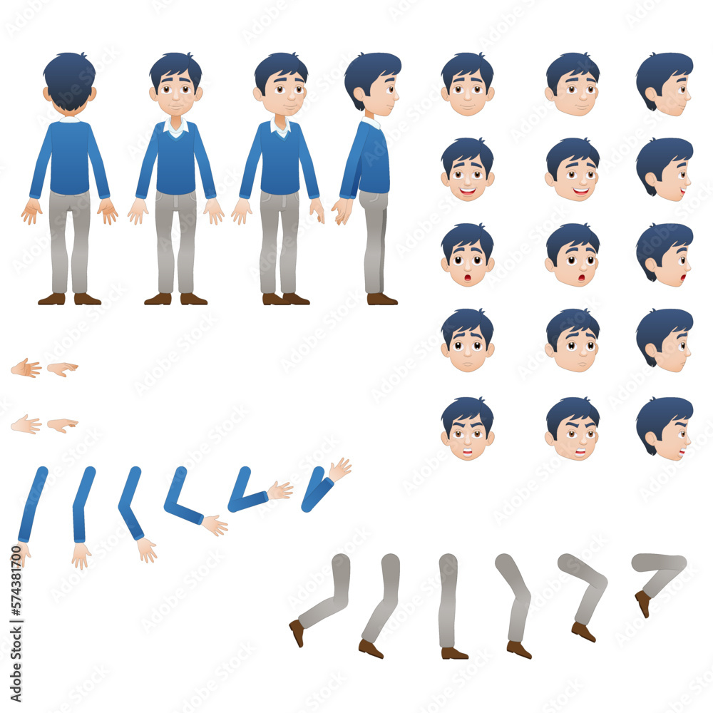 Niño Chico Varon caricatura personaje Stock Vector | Adobe Stock