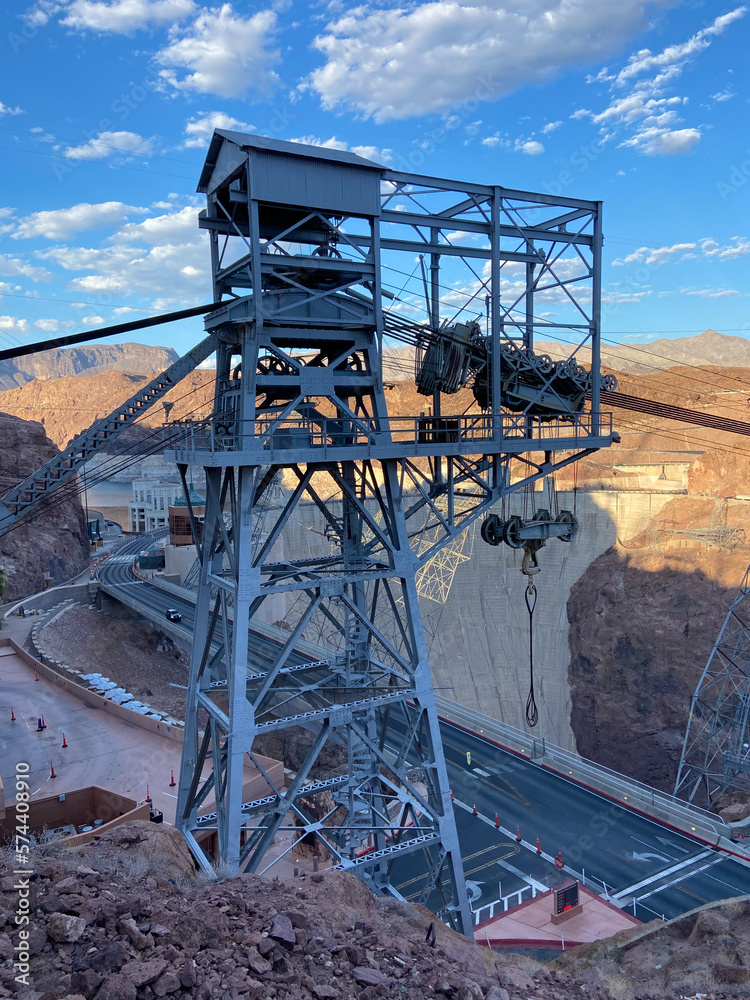 Hoover Dam is a concrete arch-gravity dam in the Black Canyon of the ...