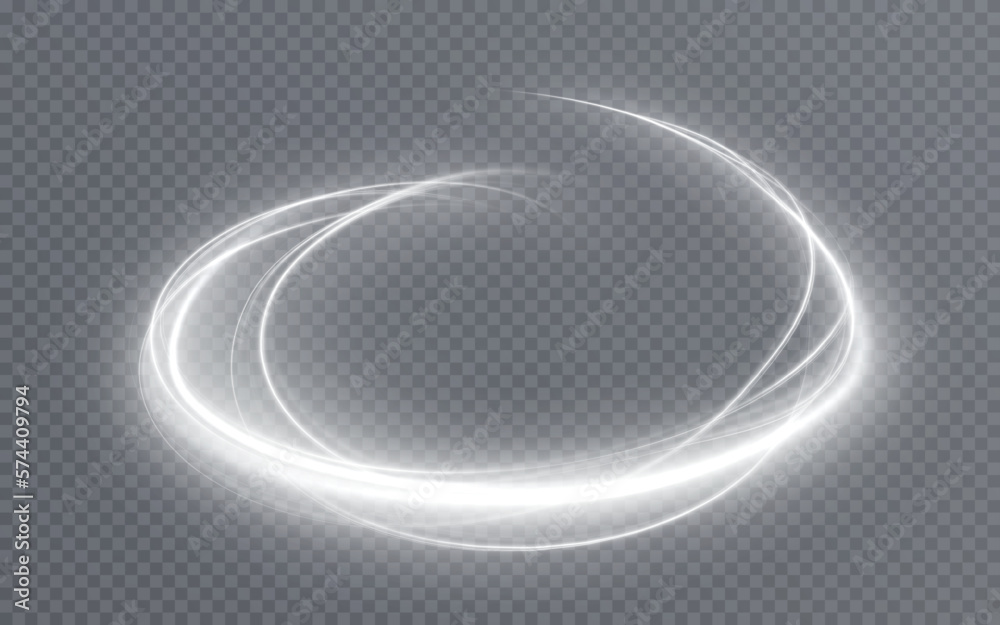 Luminous white lines png of speed. Light glowing effect. Abstract motion lines. Light trail wave ...