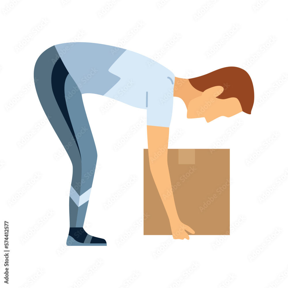 Lifting technique safe movement. Safety. Incorrect instruction for ...