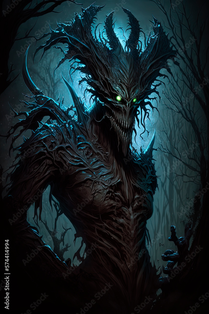 Demonic creature, monster, horror, evil, forest goblin, dark fantasy ...
