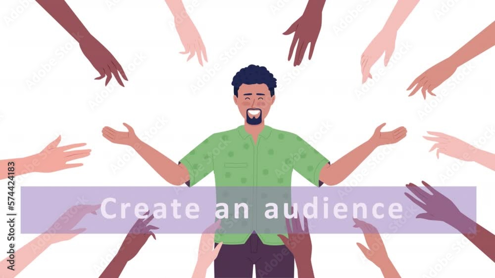 Animated social media influence. Audience engagement. 4K video ...