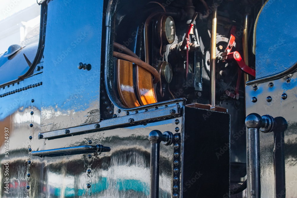 Vintage Steam engine 4277 train waiting at the station. A beautifully ...