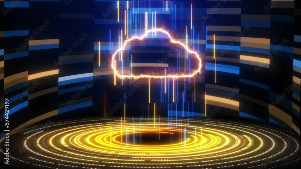 Futuristic Hud Animation Background With Cloud Storage Logo Animation ... Futuristic Hud Animation Background With Cloud Storage Logo Animation ...