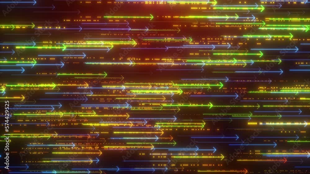 Neon Arrow Passing Through Right To left Animation With Dot Animation ...