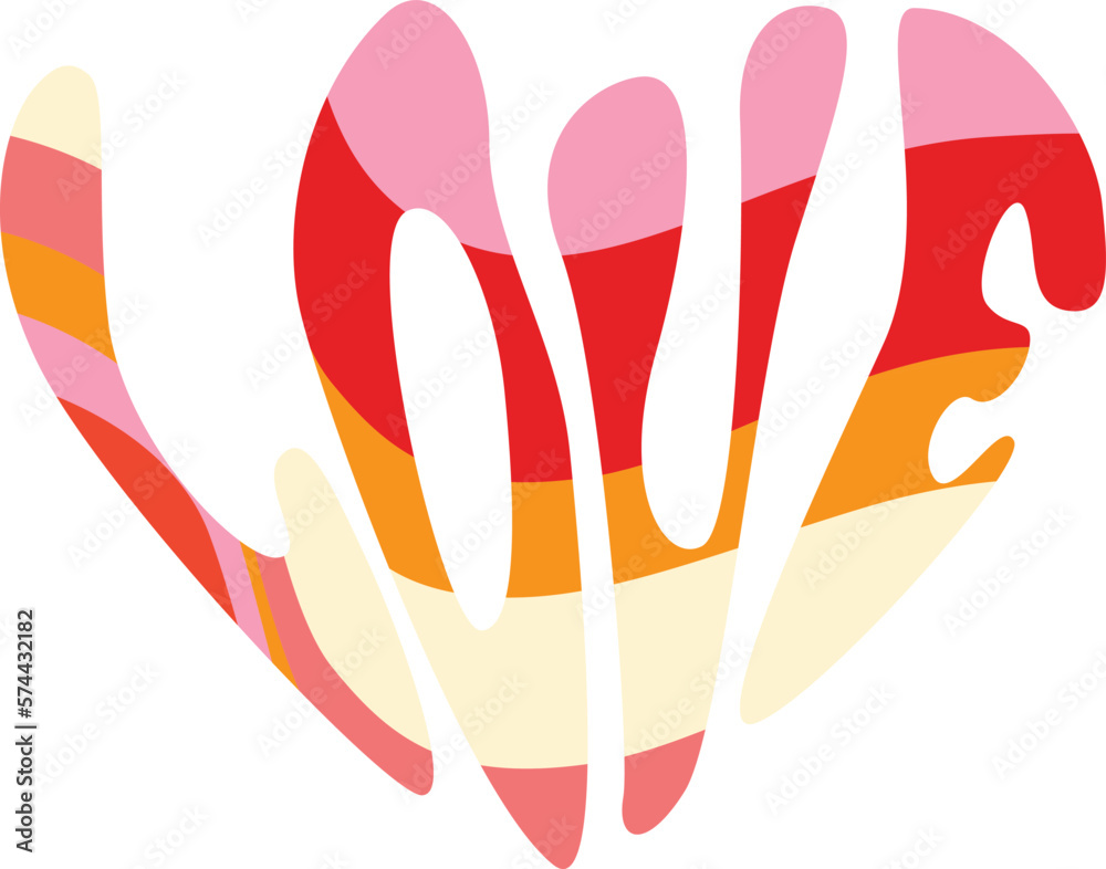 Love symbol rainbow text on the white isolated background. Stock Vector ...