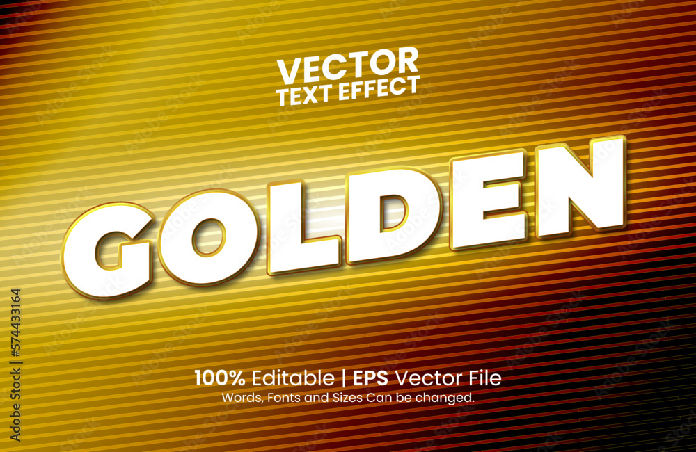 Editable Golden Text Effect Template Stock Vector | Adobe Stock
