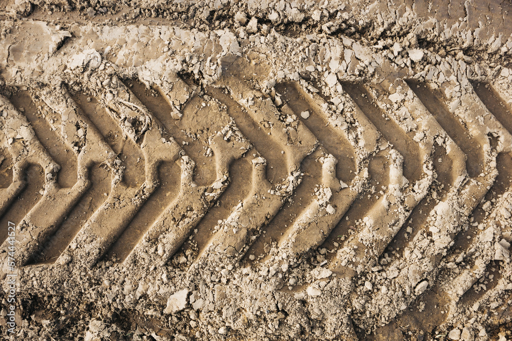 Sand tyre mark background. Tire track shape. Trail lines on dry brown ...