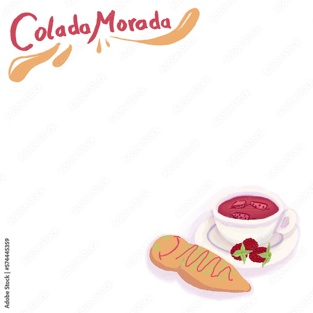 Comida típica ecuatoriana colada morada. Bebida tradicional por el día ...