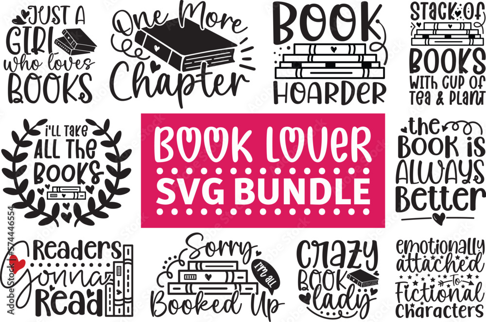 Vetor de Book Lover Svg bundle,Book Lover Svg,Book Lover,Svg Cut File ...