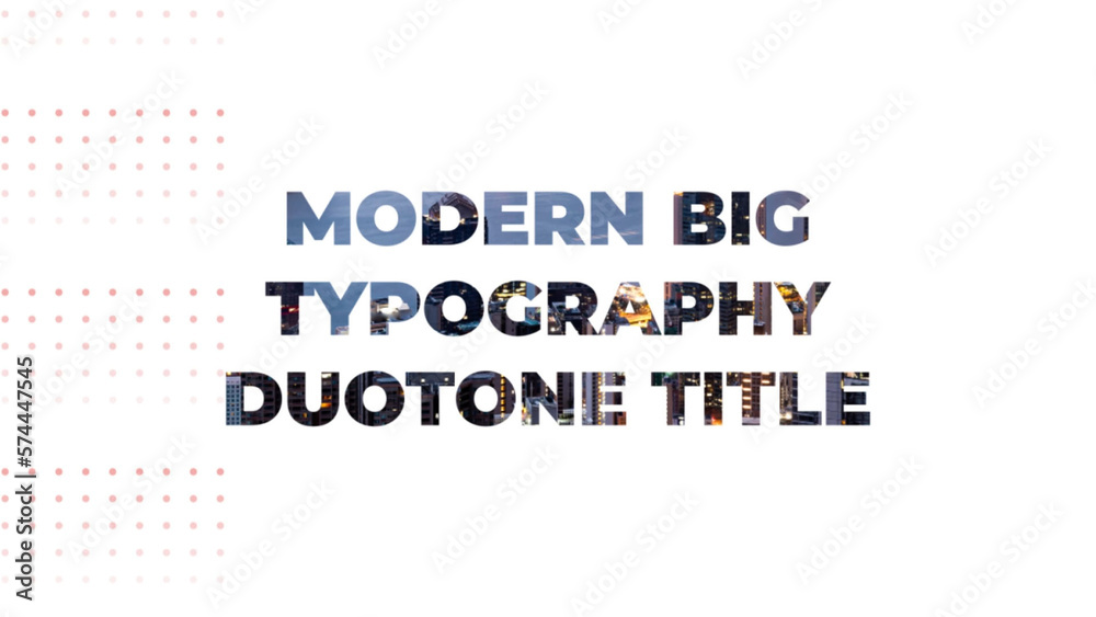 Modern Big Typography Duotone Title Stock Template | Adobe Stock
