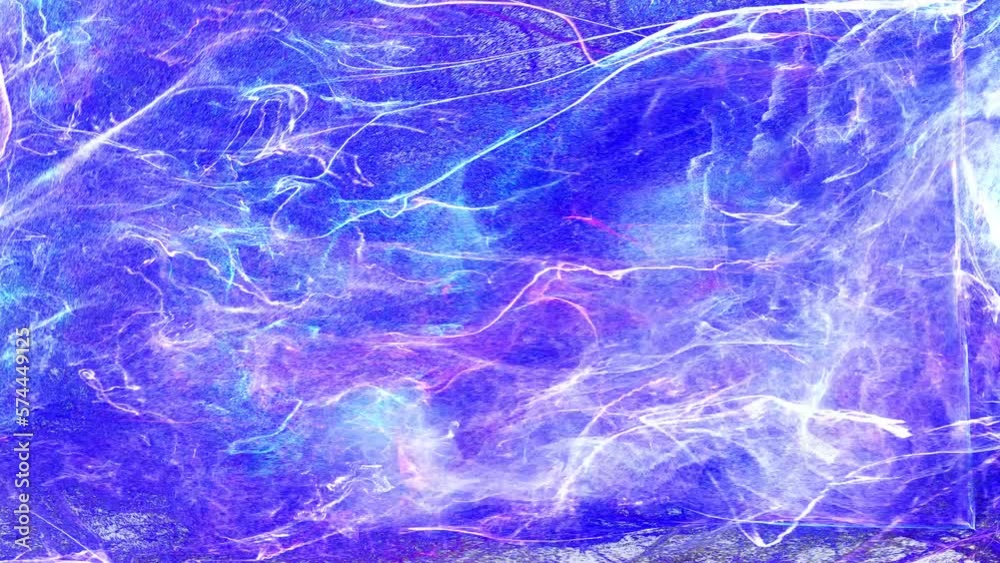 Plasma in room fly and form swirls, lines, net structures on white ...