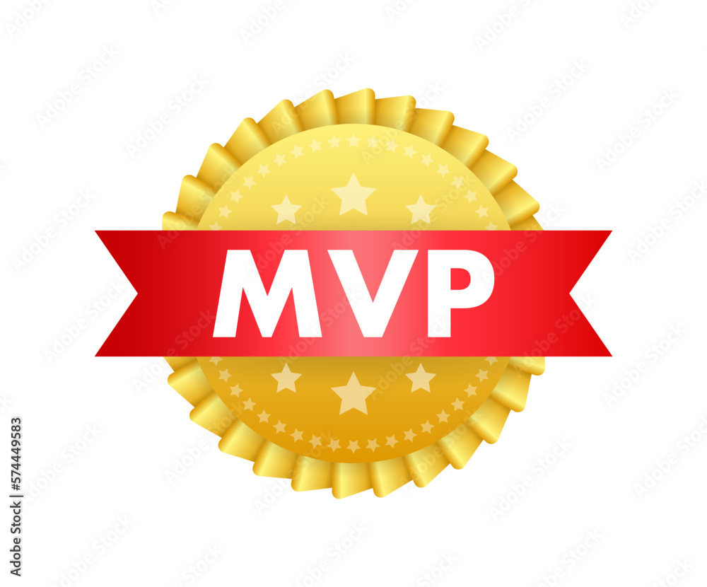 MVP gold medal award. Most valuable player. Vector stock illustration Stock Vector | Adobe Stock
