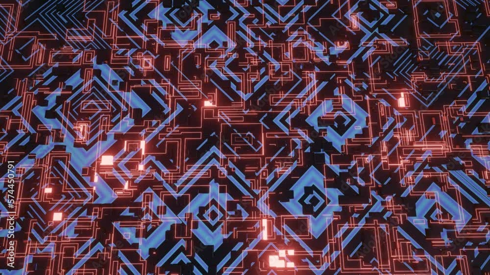 4k looped animation. 3d objects form sci fi composition on surface 3d ...