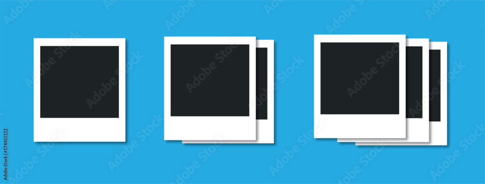 Set of empty photo frames compositions. Realistic vector mockups. Retro ...