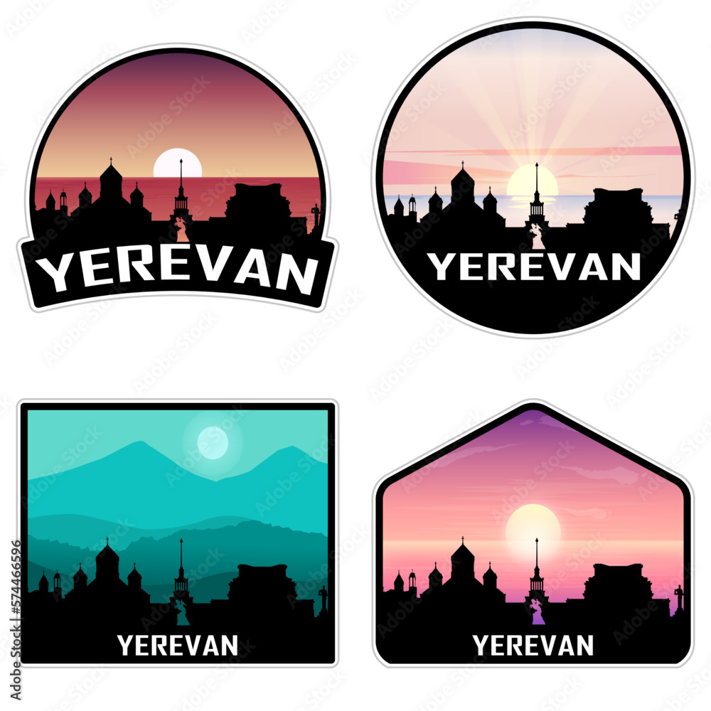 Yerevan Armenia Skyline Silhouette Retro Vintage Sunset Yerevan Lover ...