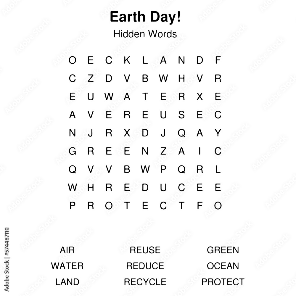 Easy Earth Day Word Search