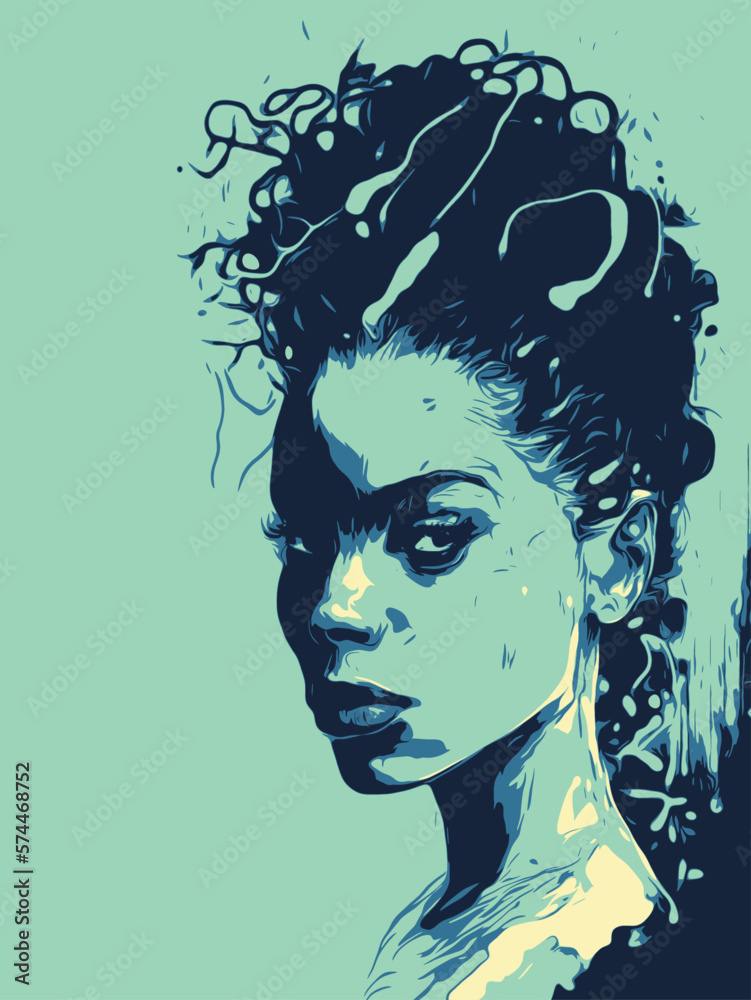 Black woman side view silhouette, vector illustration Stock Vector ...