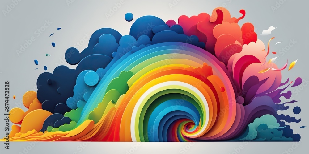 abstract design featuring a rainbow of colors symbolizing the wide ...