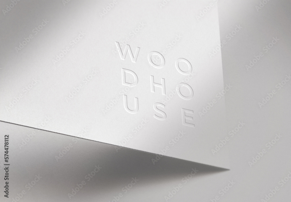 Logo Mockup Embossed Debossed Paper Textrure Template Effect Stock ...