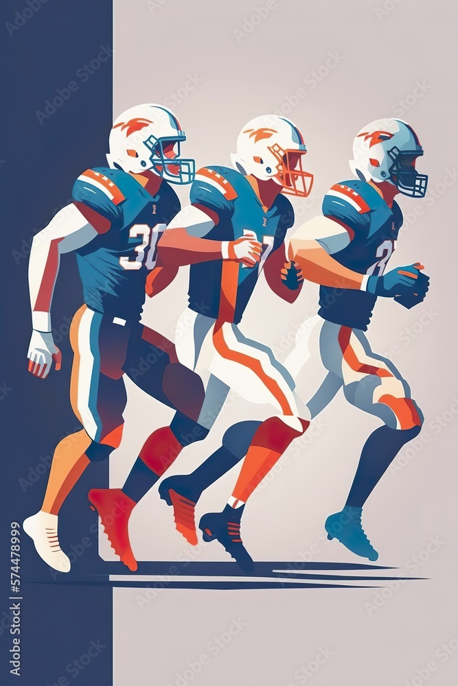 nfl American Football sport illustration people exercising athletes ...