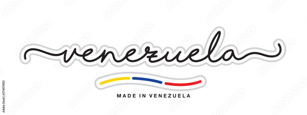 Made in Venezuela, new modern handwritten typography calligraphic logo ...