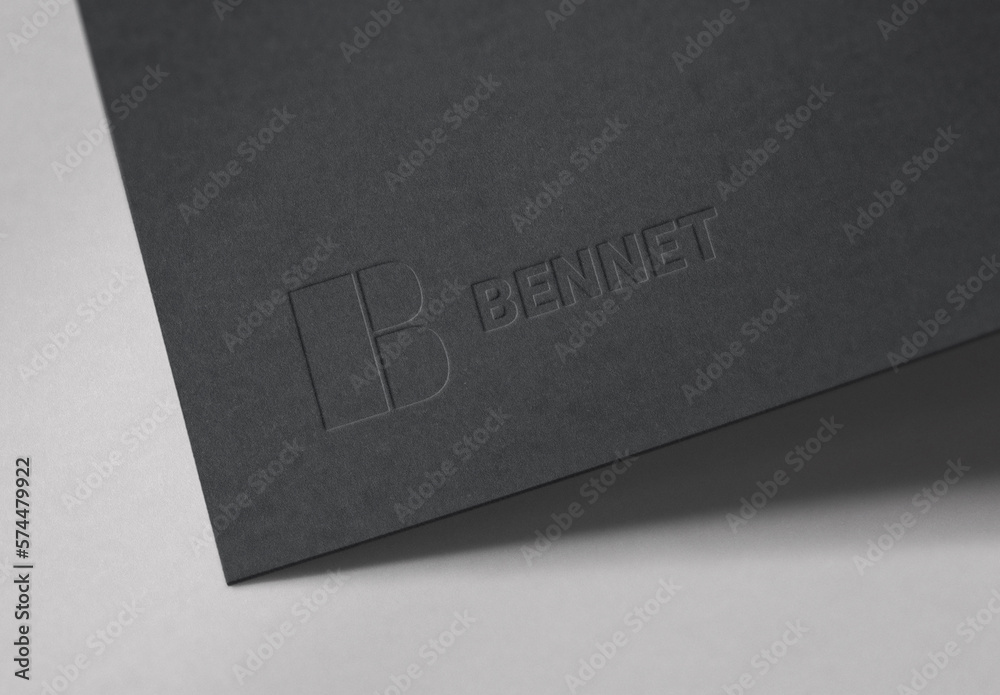 Logo Mockup Embossed Debossed Paper Textrure Template Effect plantilla ...