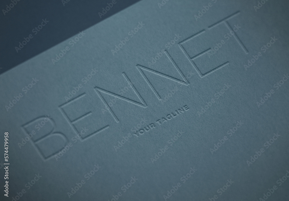 Logo Mockup Embossed Debossed Paper Textrure Template Effect Stock ...