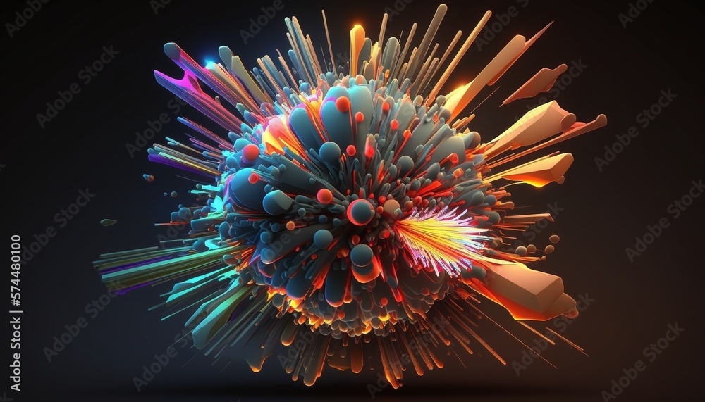 Colorful Smoke Explosion with a Lot of Detail Involved Generated by AI ...