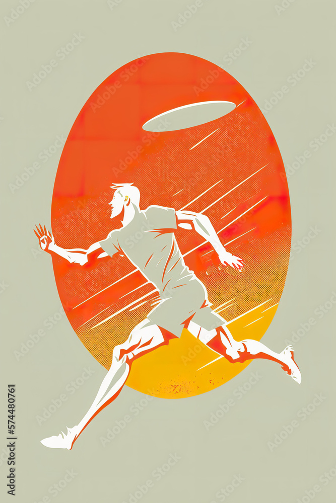 Ultimate Frisbee sport illustration people exercising athletes health ...