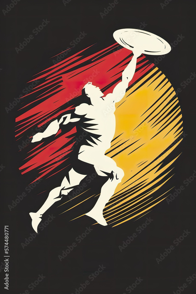 Ultimate Frisbee sport illustration people exercising athletes health ...