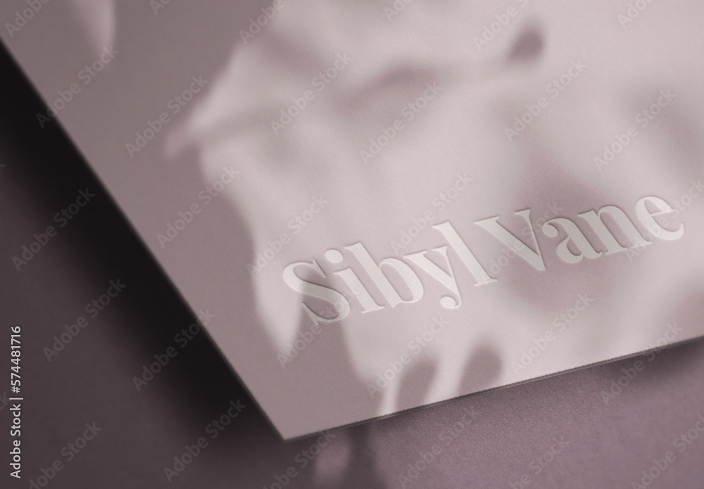 Logo Mockup Embossed Debossed Paper Textrure Template Effect Stock ...