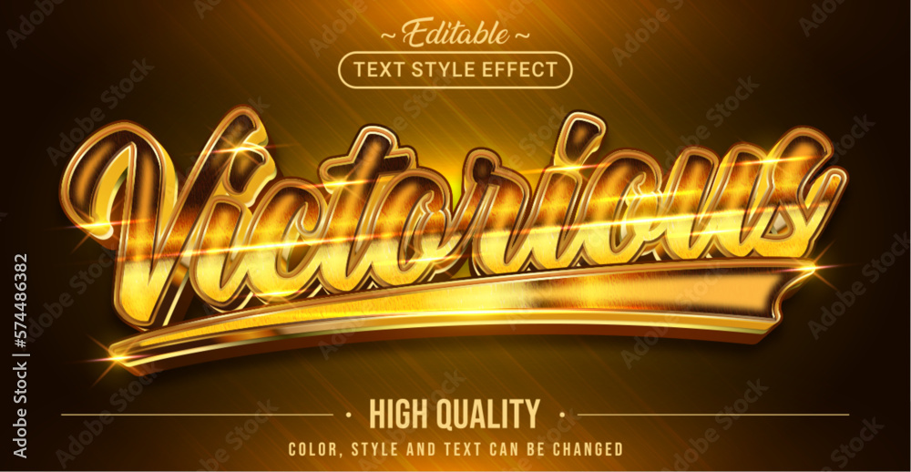 Poster Editable text style effect - Golden Victorious text style theme ...