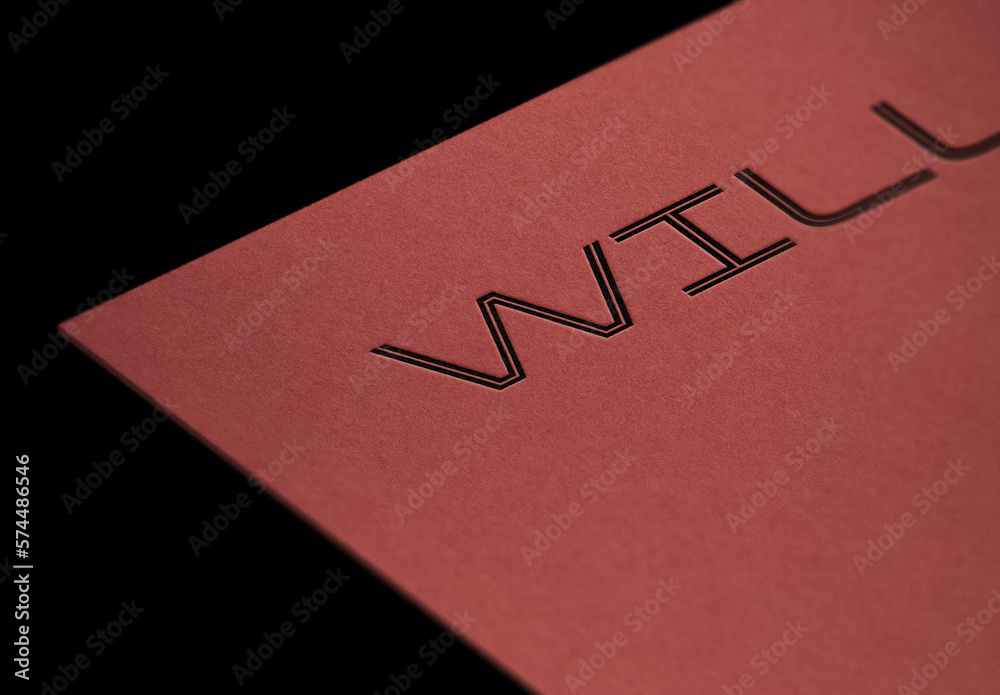 Logo Mockup Embossed Debossed Paper Textrure Template Effect Stock ...