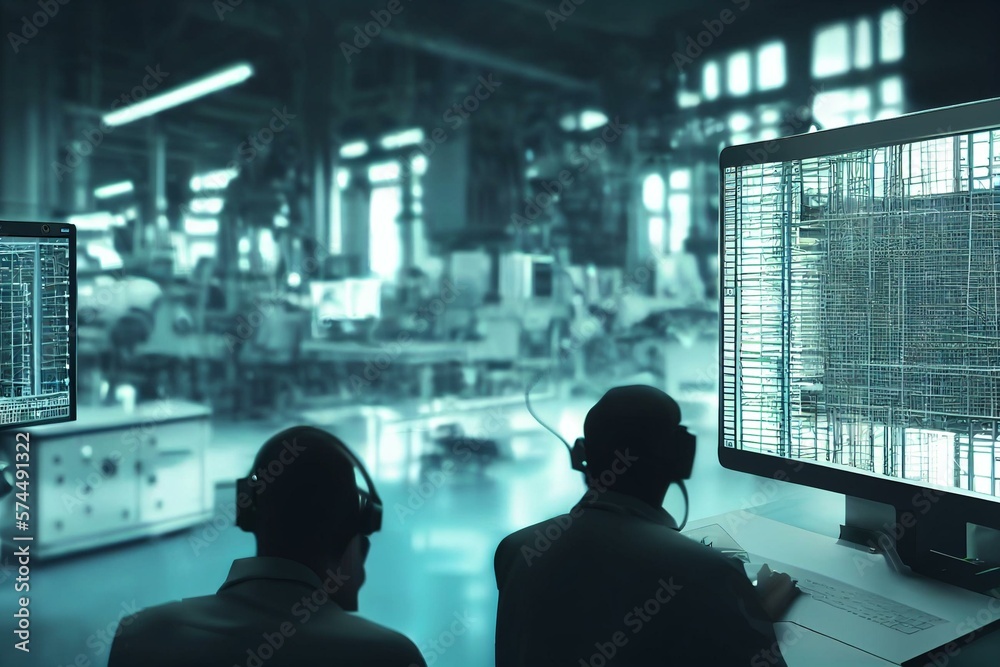 Factory Digitalization: Two Industrial Engineers Use Tablet Computer ...