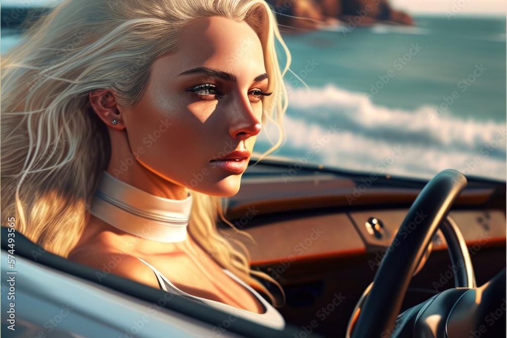 Fictional Very Attractive Caucasian Blonde Woman With A Seductive Look
