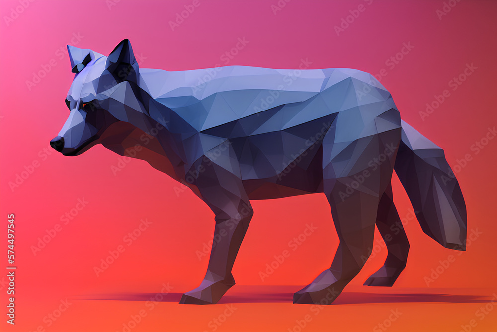 wolf, 3D model, papercraft, DIY, printable template, paper sculpture ...