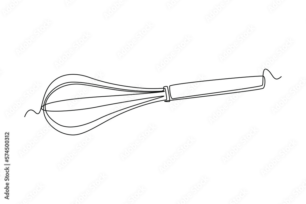 Single one line drawing Manual Mixer. Cooking utensil concept ...