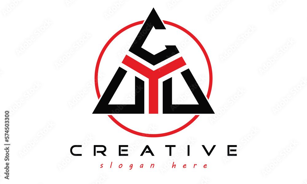 UCU three letter creative triangle shape in circle logo design vector ...
