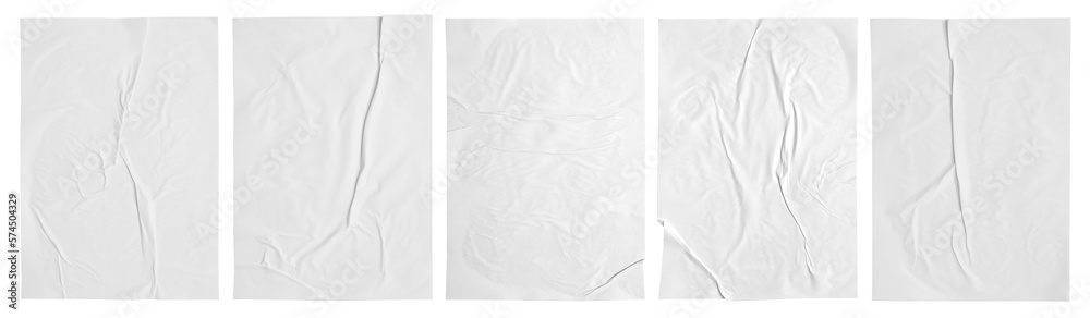 Photo & Art Print white paper wrinkled poster template ,blank glued ...