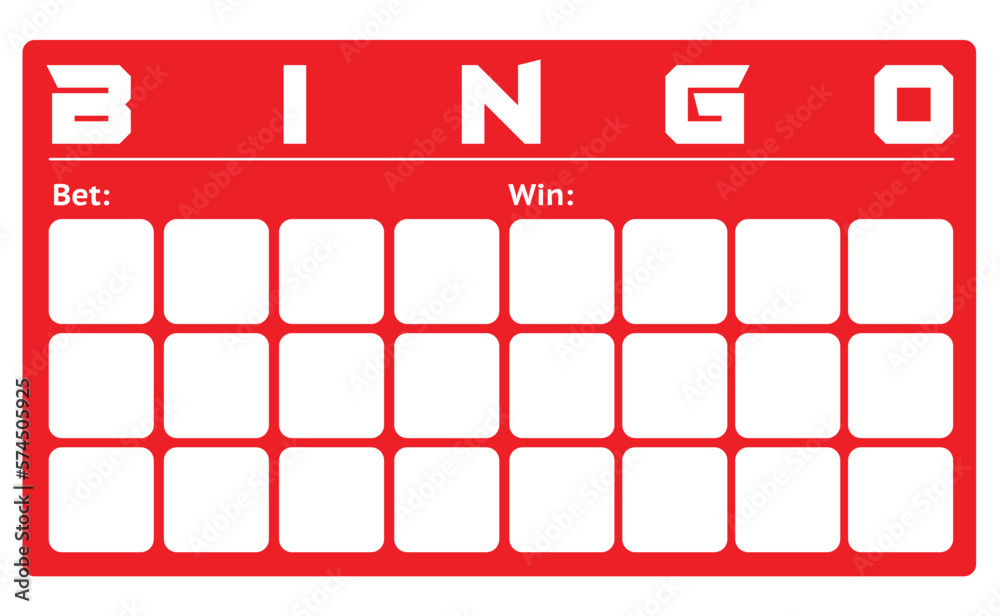 blank bingo cards, vector format Stock Vector | Adobe Stock
