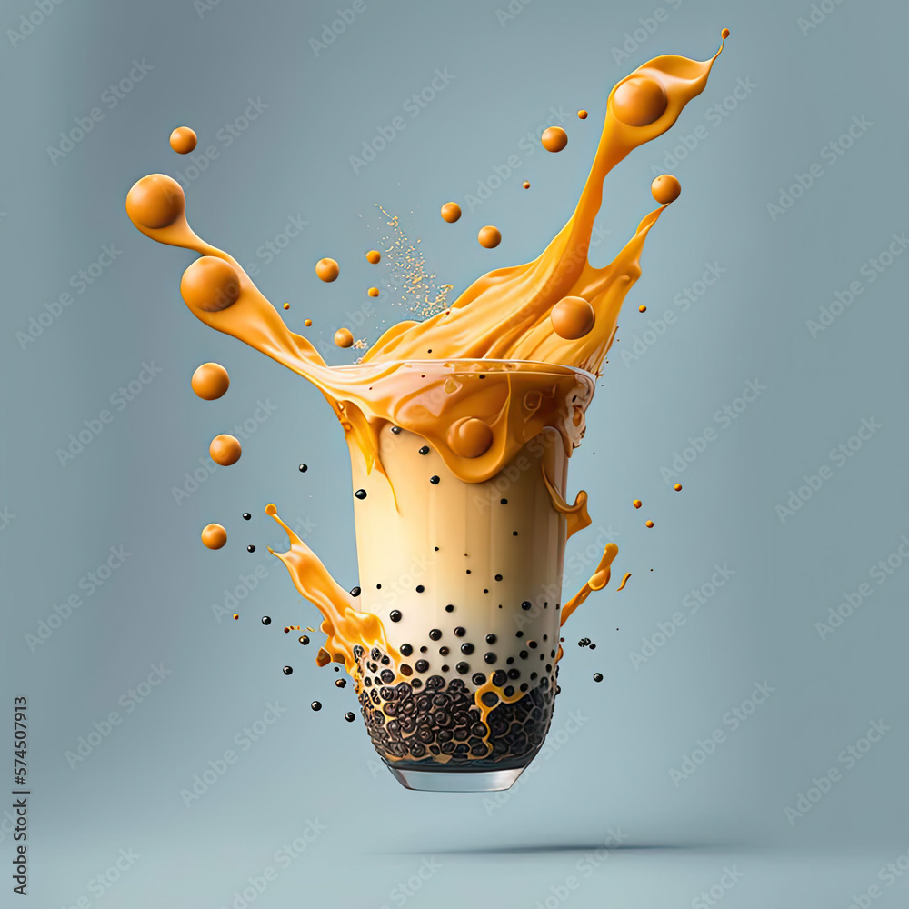 Action Boba Tea - AI Generated Stock Illustration | Adobe Stock