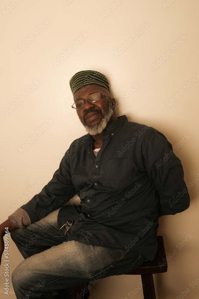 Man wearing african kufi Stock Photo | Adobe Stock