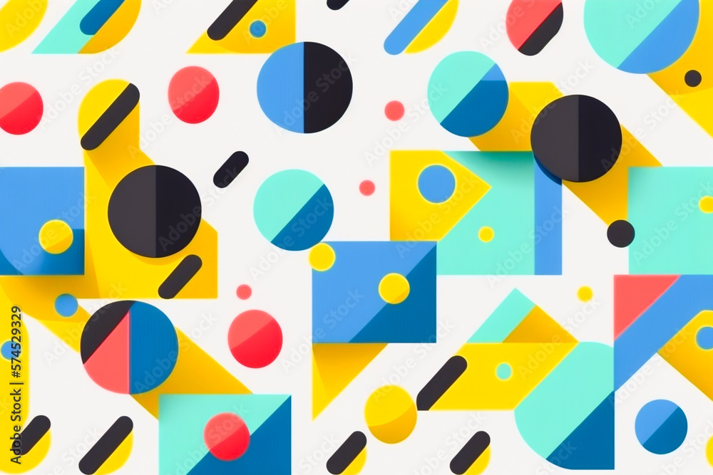 Asymmetrical modern art, random 2D flat design pattern. UI UX modern ...