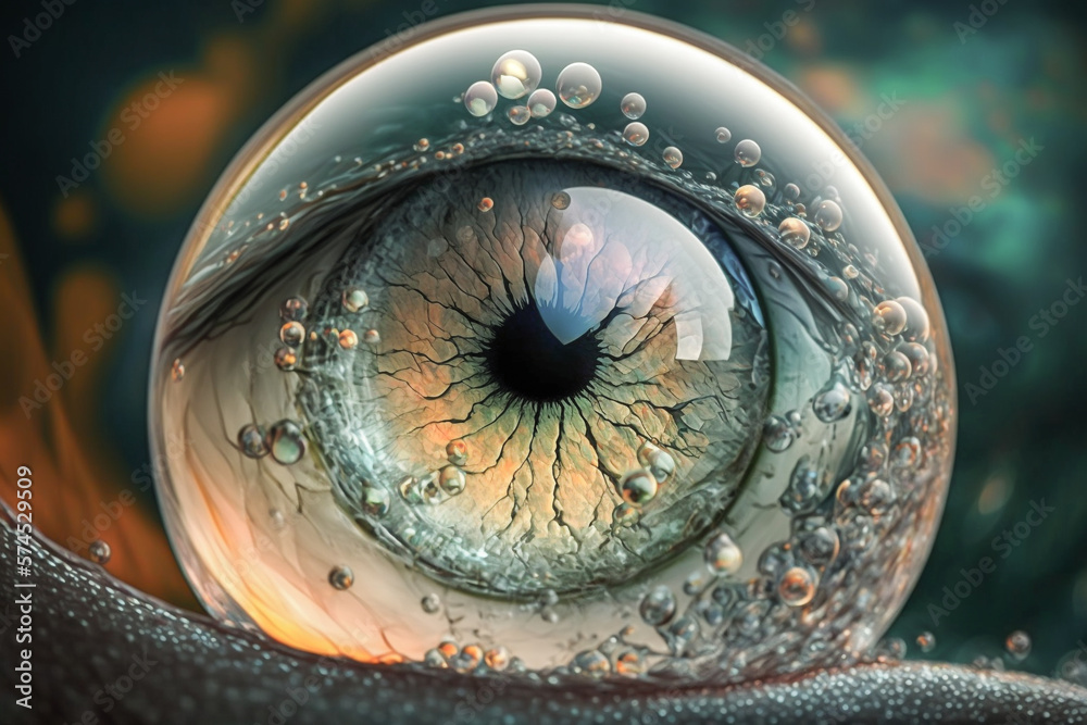 Abstract illustration of a mysterious wet eyeball sphere. Eyeball ...