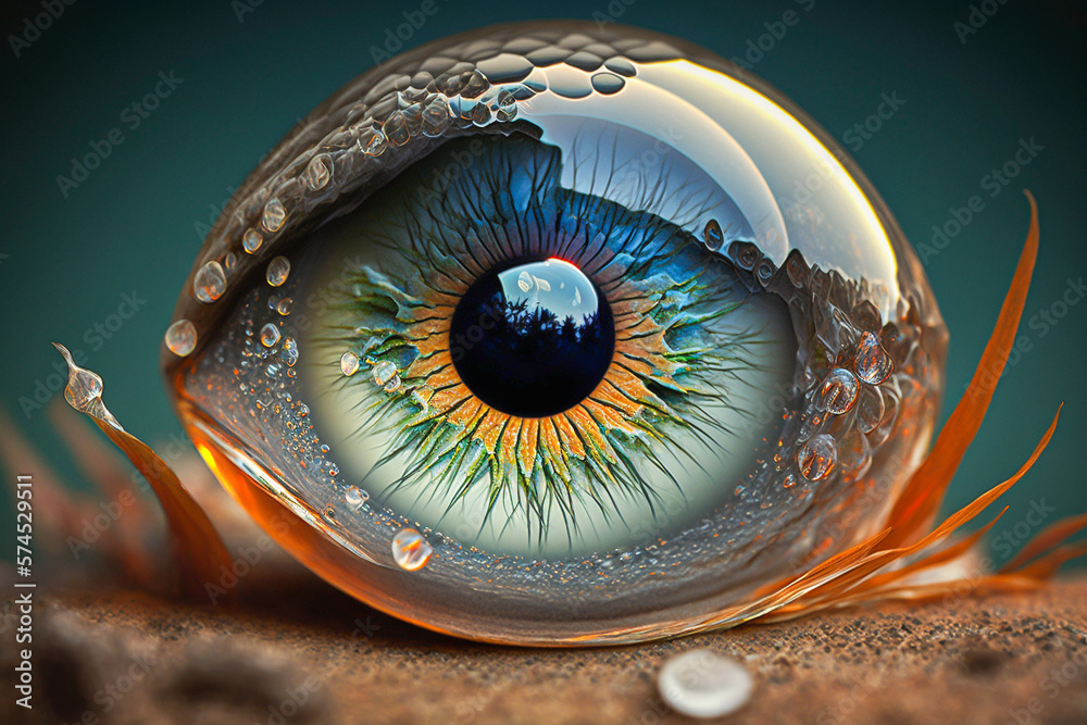 Stockillustratie Abstract illustration of an eyeball bud opened in ...